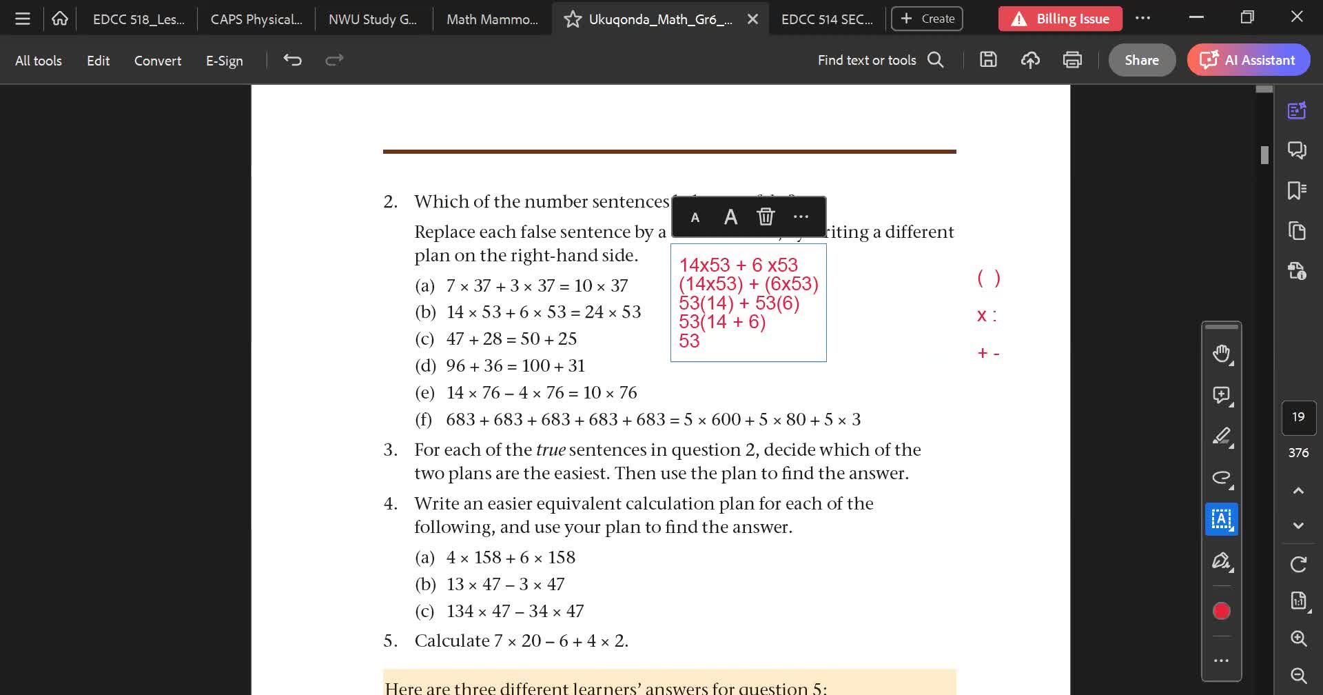 Number sentences - Grade 6 Math | Files.fm.